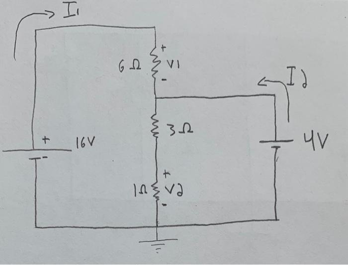 Solved Find V1 and V2 and I1 and 12. Show all calculations. | Chegg.com
