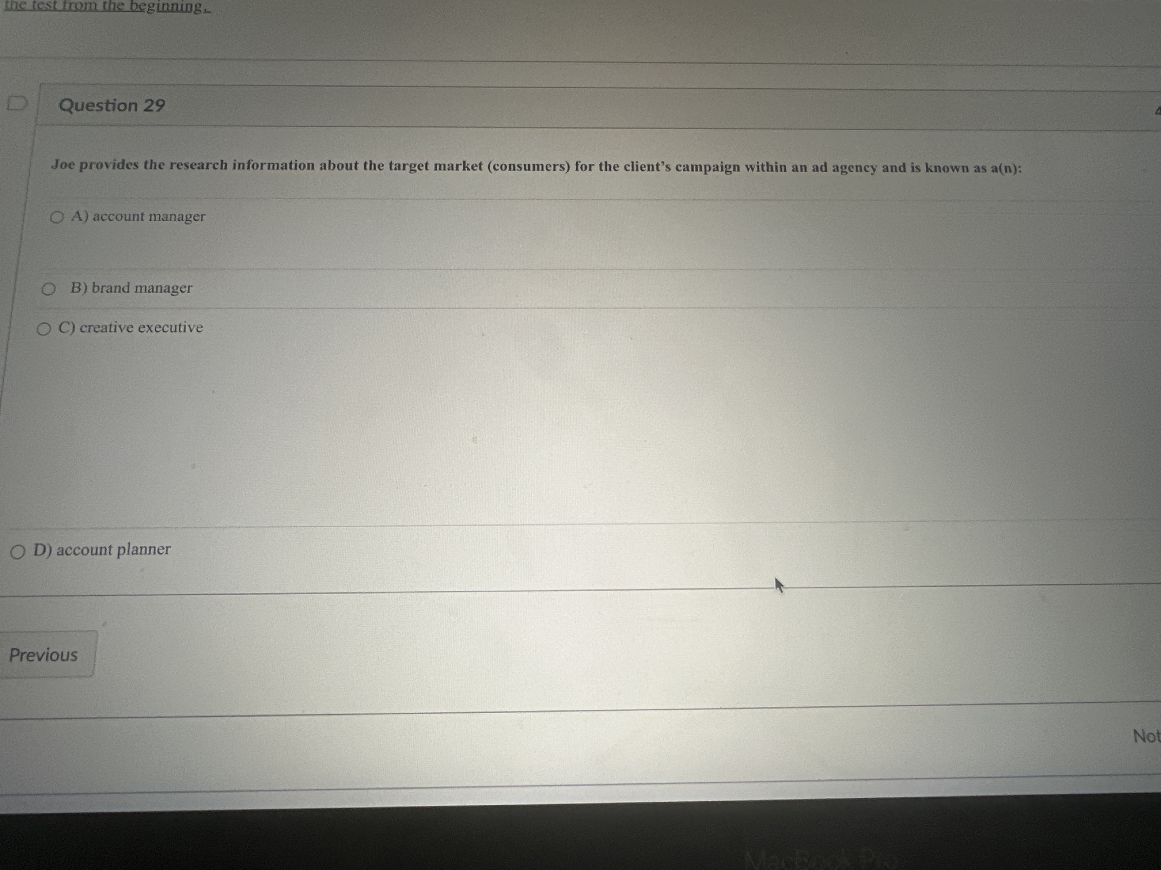 Solved Question 29 ﻿Joe provides the research information | Chegg.com