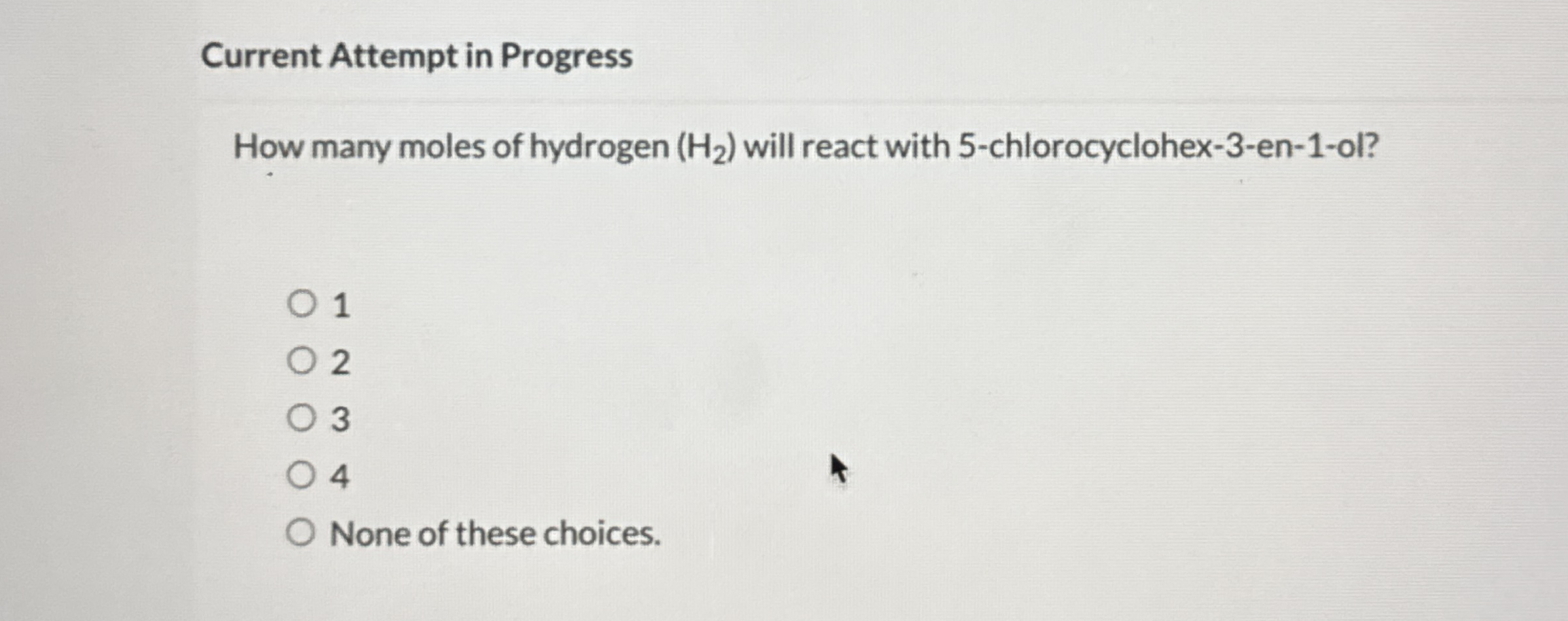 Solved Current Attempt in ProgressHow many moles of hydrogen | Chegg.com
