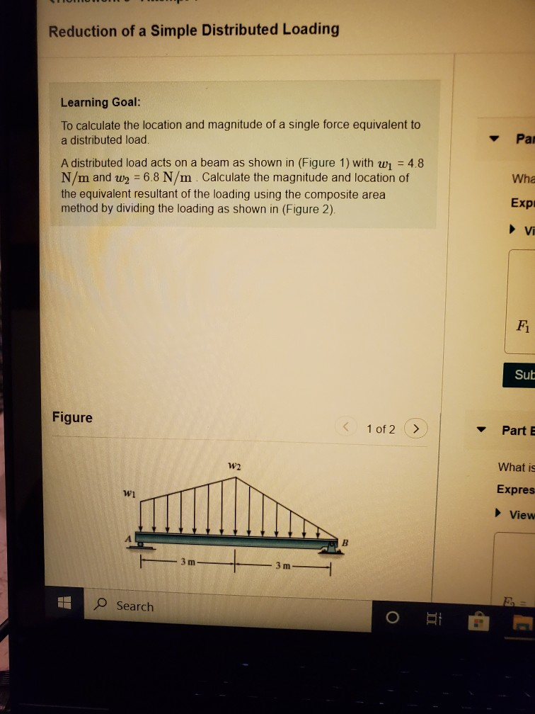 Solved Reduction Of A Simple Distributed Loading Learning 6782