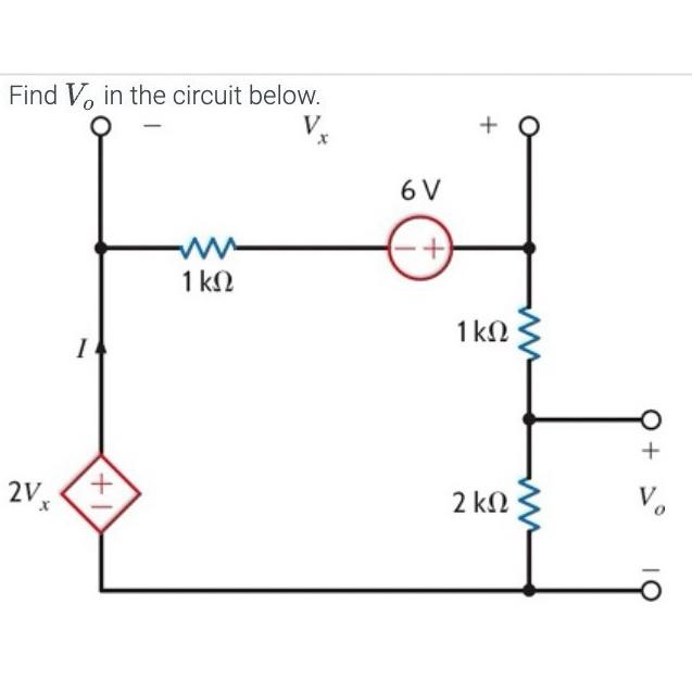 Solved Find Vo ﻿in the circuit below. | Chegg.com