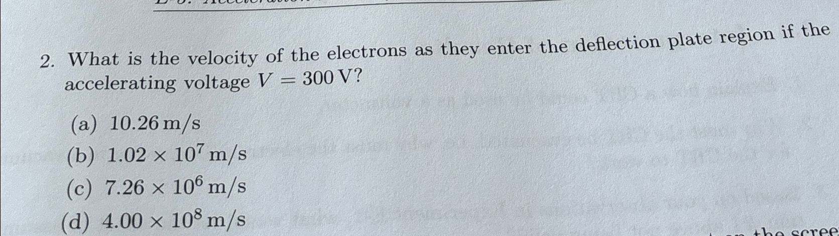 Solved What is the velocity of the electrons as they enter | Chegg.com