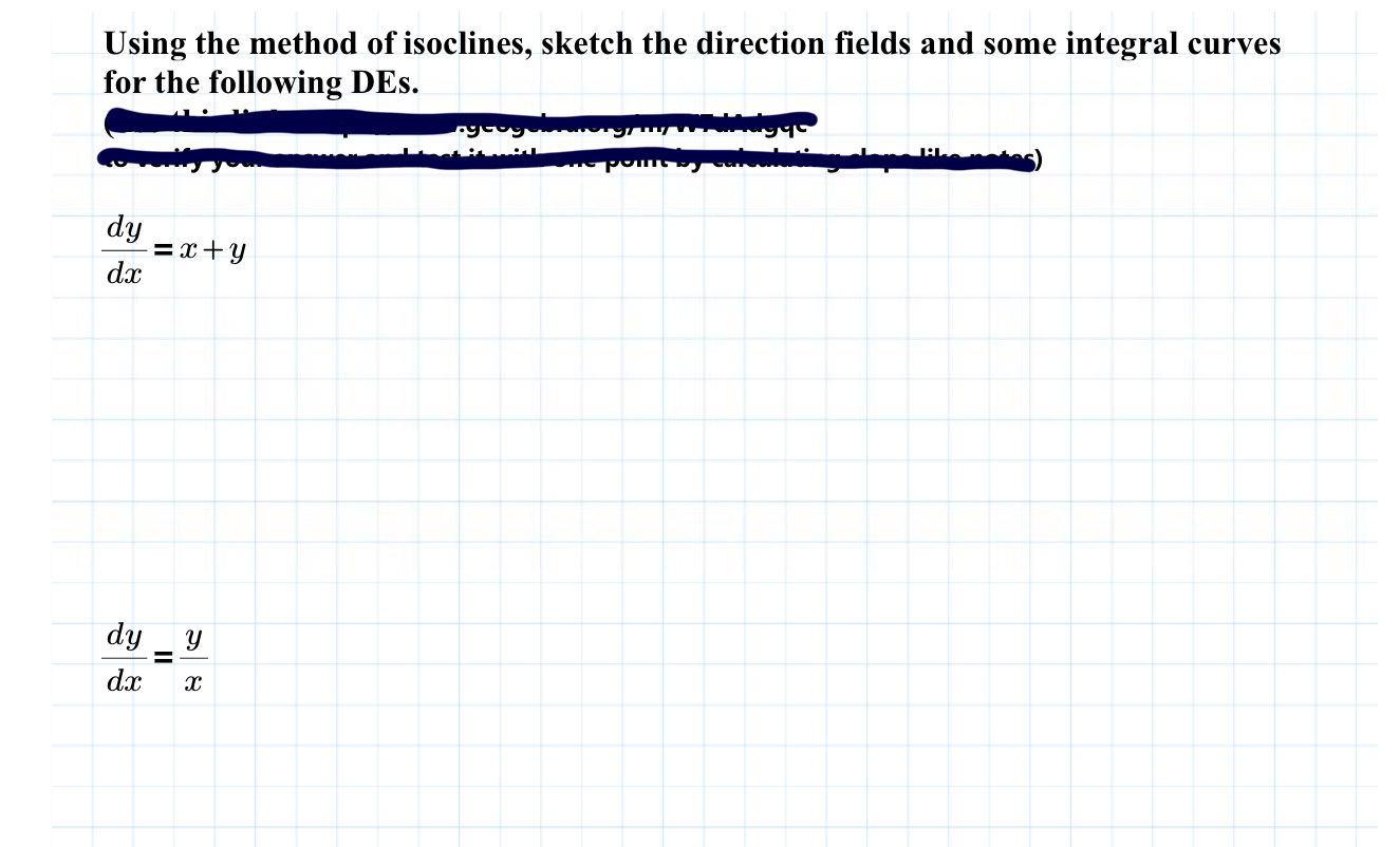 Solved Using the method of isoclines, sketch the direction | Chegg.com Solved Using the method of isoclines, sketch the direction | Chegg.com