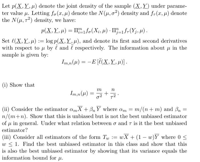 Consider a two sample problem with (X1,X2,…,Xm) | Chegg.com