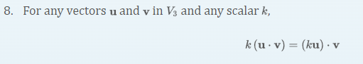 Solved For any vectors u ﻿and v ﻿in V3 ﻿and any scalar | Chegg.com