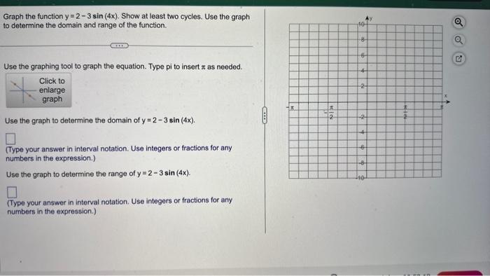 Solved Graph the function y=2−3sin(4x). Show at least two | Chegg.com