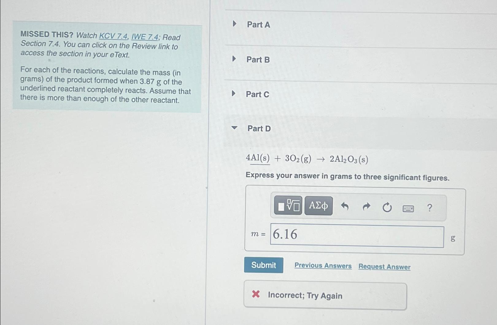 Solved MISSED THIS? Watch KCV 7.4, ﻿IWE 7.4; Read Section | Chegg.com