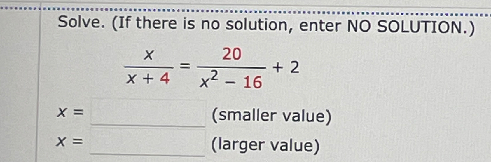 Solved Solve. (If there is no solution, enter NO | Chegg.com