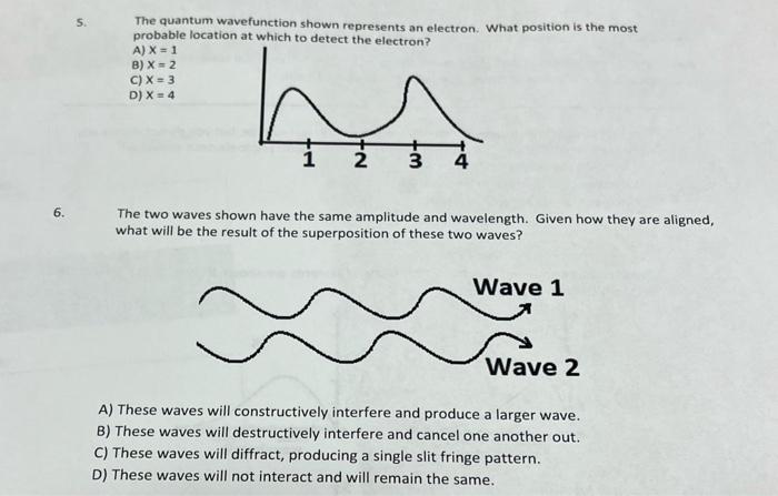 Solved The quantum wavefunction shown represents an | Chegg.com