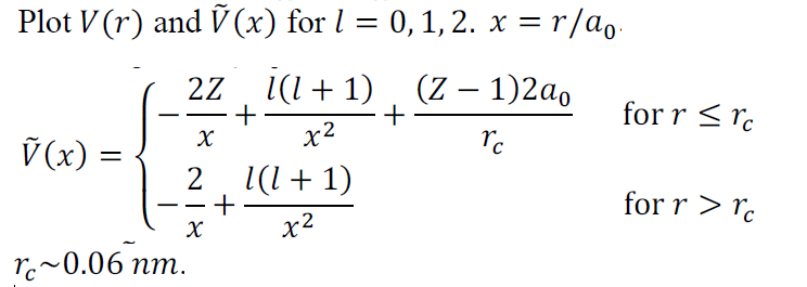 Solved Plot V(r) ﻿and tilde(V)(x) ﻿for | Chegg.com