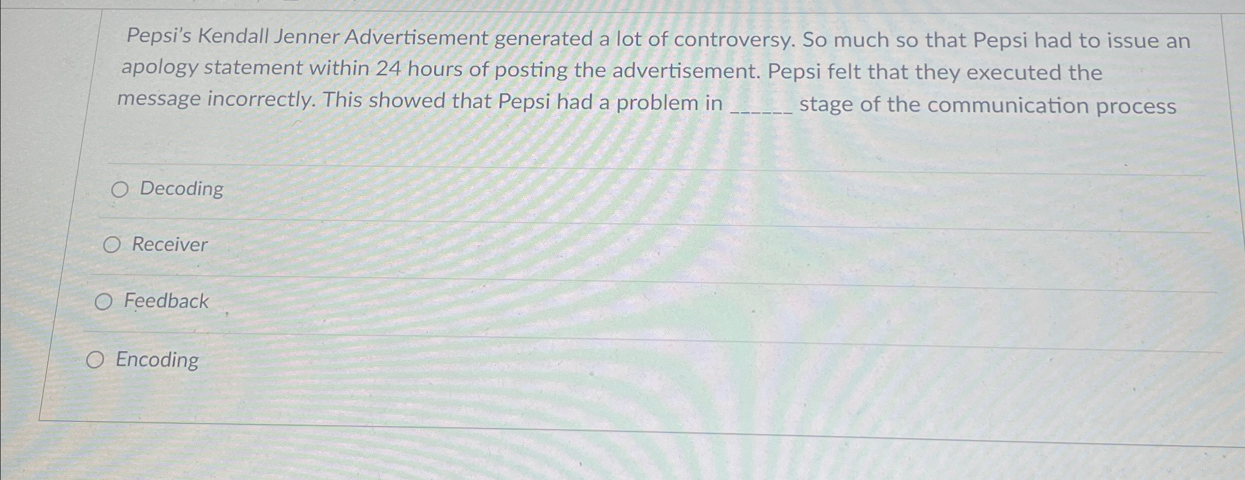 Solved Pepsi's Kendall Jenner Advertisement generated a lot | Chegg.com