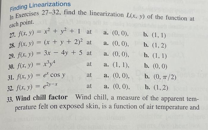 Solved In Exercises 27-32, find the linearization L(x,y) of | Chegg.com