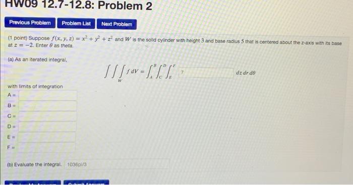 Solved HW09 12.7-12.8: Problem 2 Previous Problem Probler | Chegg.com