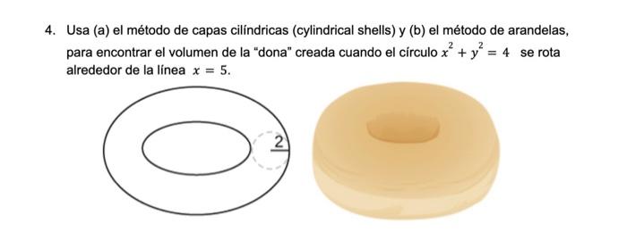 Solved Use a) the cylindrical method and b) the washer | Chegg.com