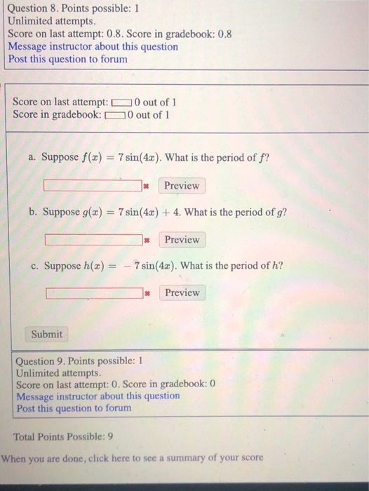 Solved Question 8. Points possible: 1 Unlimited attempts. | Chegg.com
