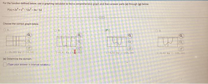 Solved For the function defined below, use a graphing | Chegg.com