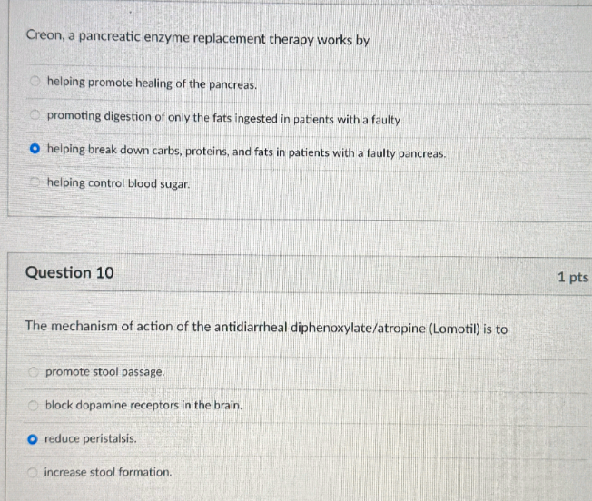 Solved Creon, a pancreatic enzyme replacement therapy works | Chegg.com