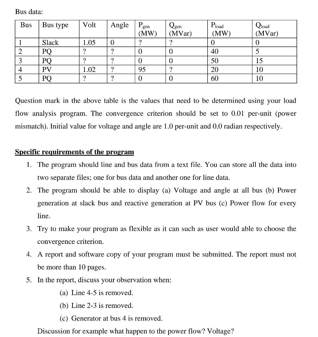 Write C/C++ MATLAB program to solve load flow | Chegg.com