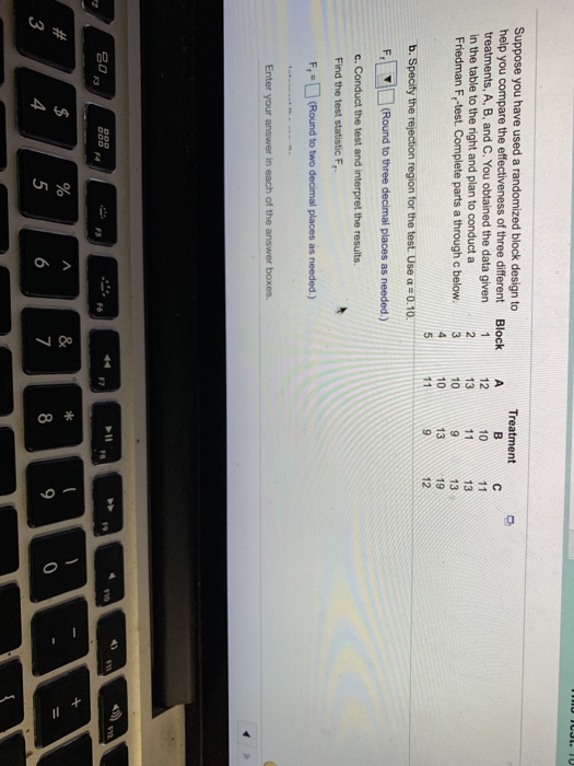 Solved Treatment A Suppose you have used a randomized block | Chegg.com