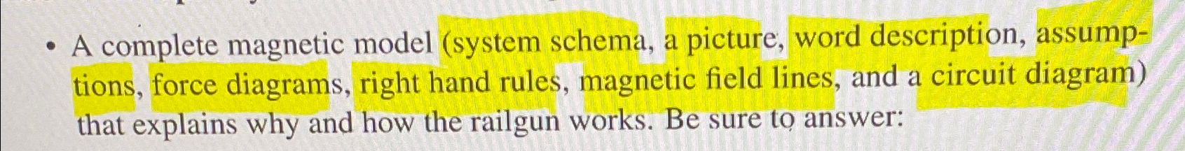 Solved A complete magnetic model (system schema, a picture, | Chegg.com