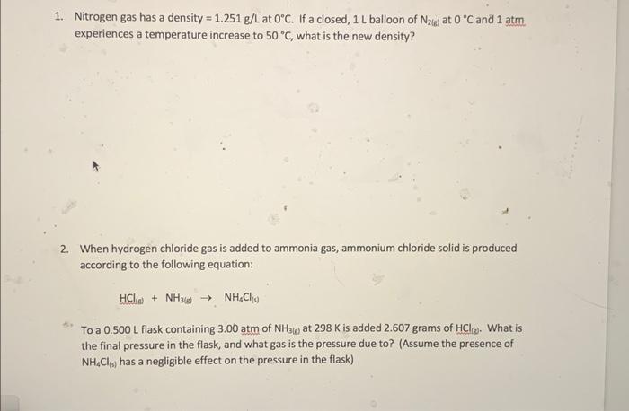 Solved 1. What is the pressure of a rigid 10.0 L container | Chegg.com
