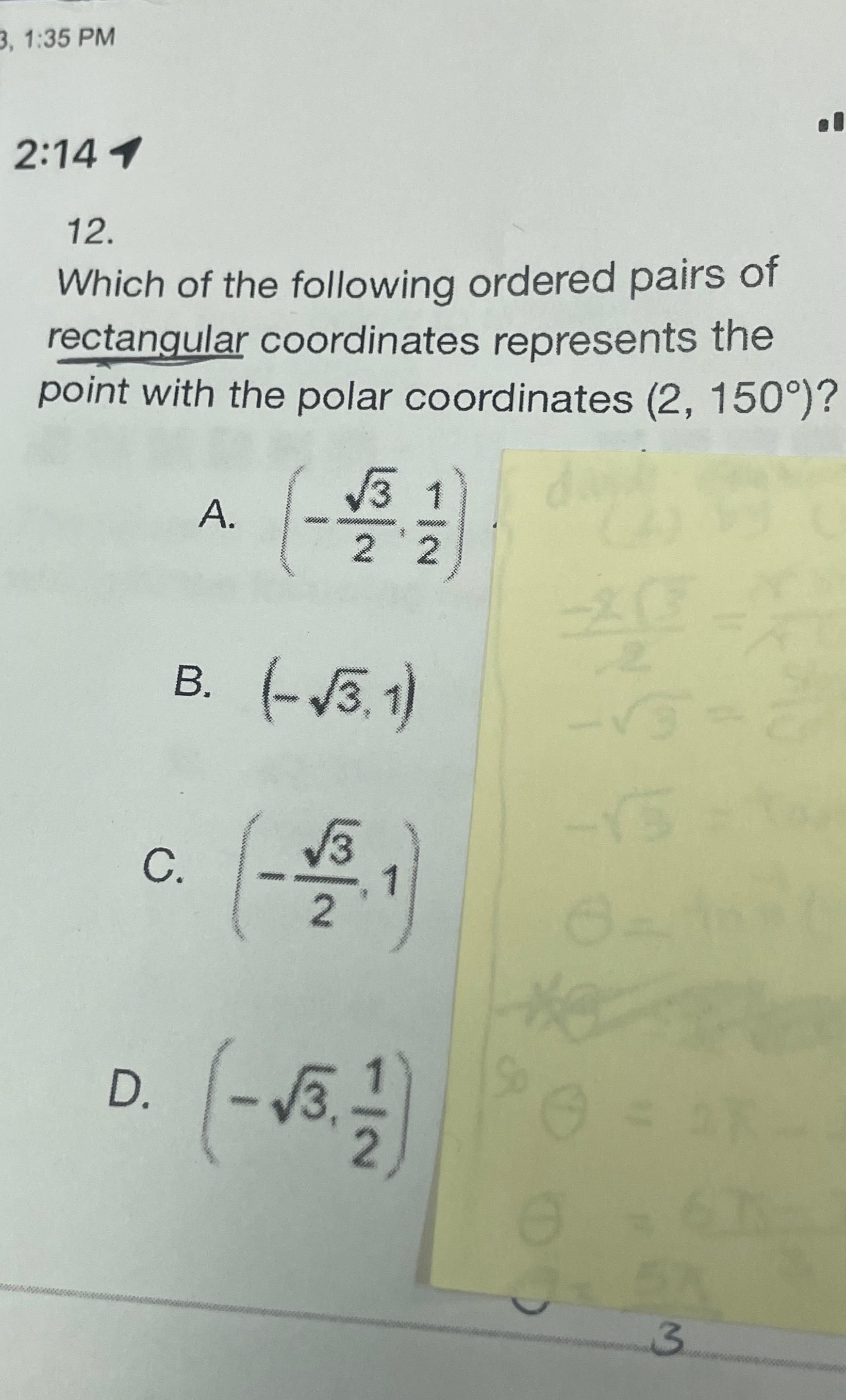 Solved 2:1412.Which of the following ordered pairs of | Chegg.com