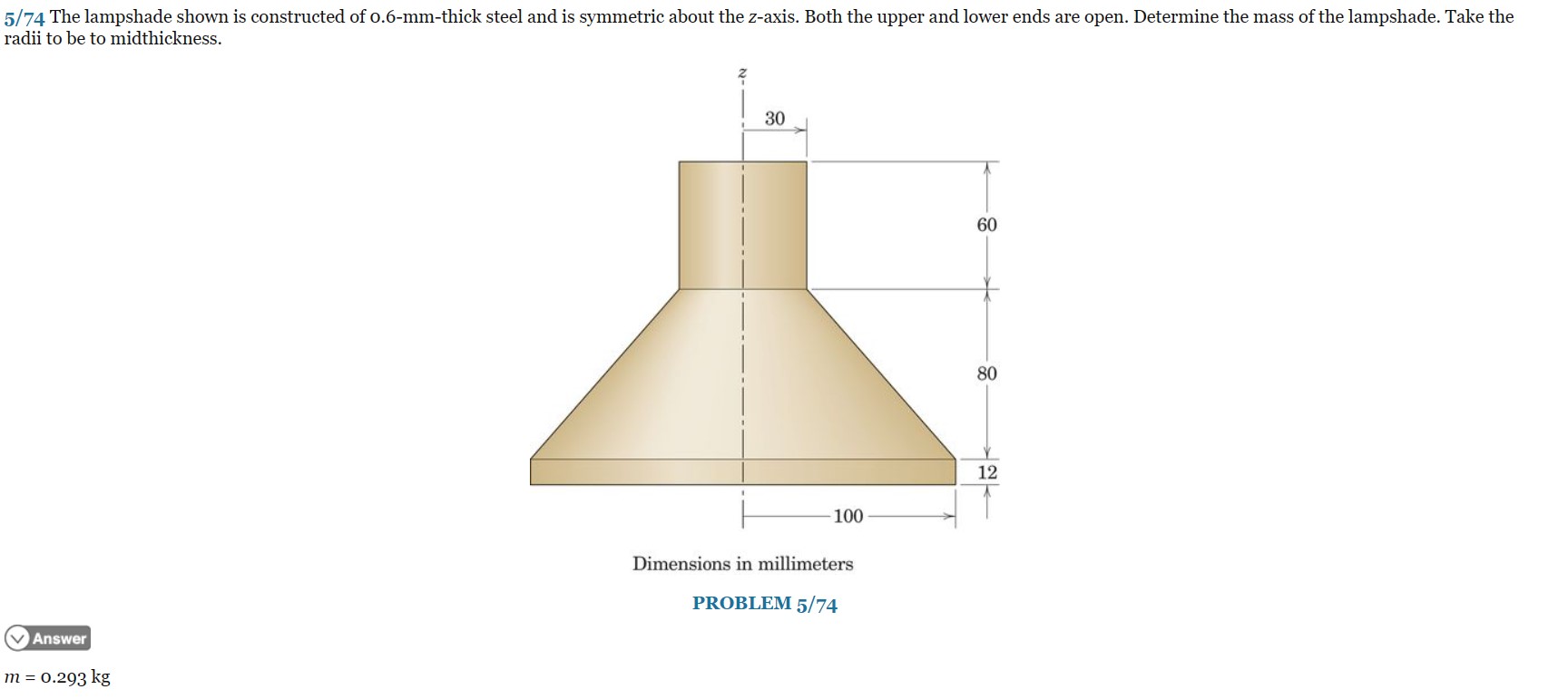 Solved Help please! Show work please5/74 ﻿The lampshade | Chegg.com