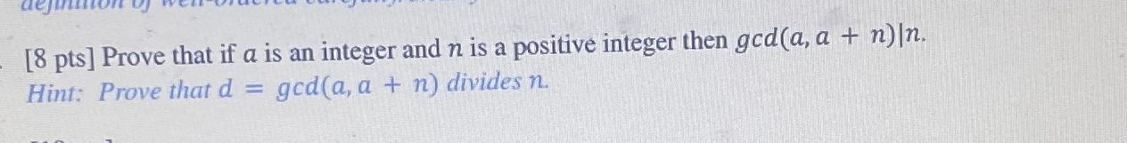 Solved Prove that if a ﻿is an integer and n ﻿is a positive | Chegg.com