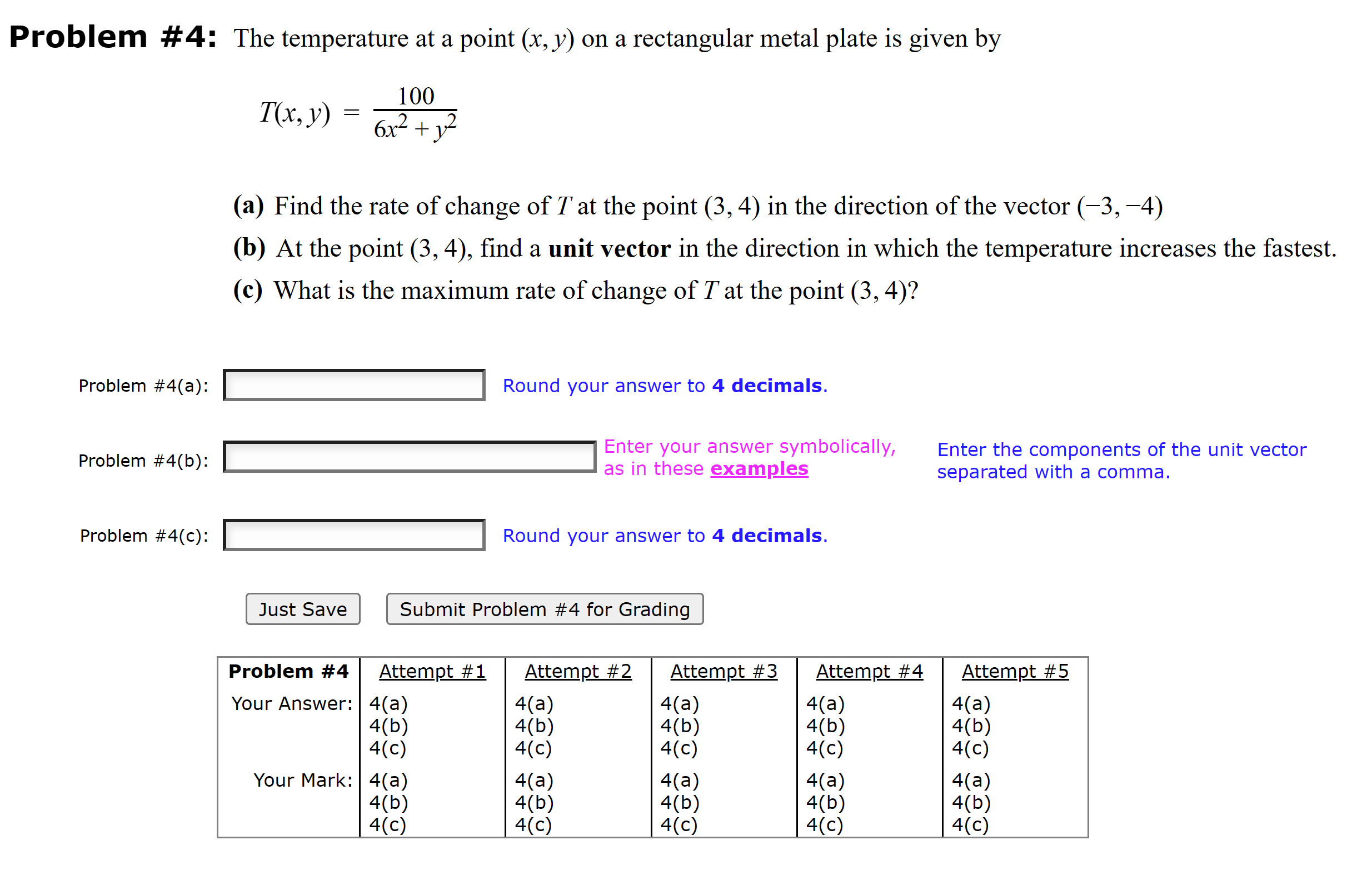 Solved Problem #4: The temperature at a point (x,y) ﻿on a | Chegg.com