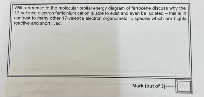 Solved With reference to the molecular orbital energy | Chegg.com