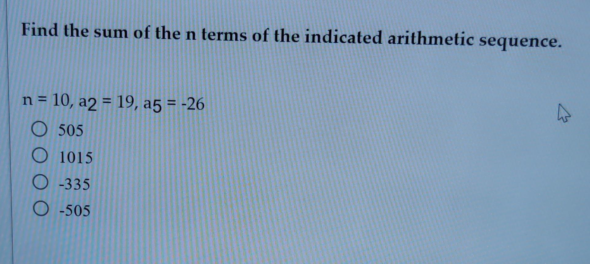 Solved Find the sum of the n terms of the indicated | Chegg.com