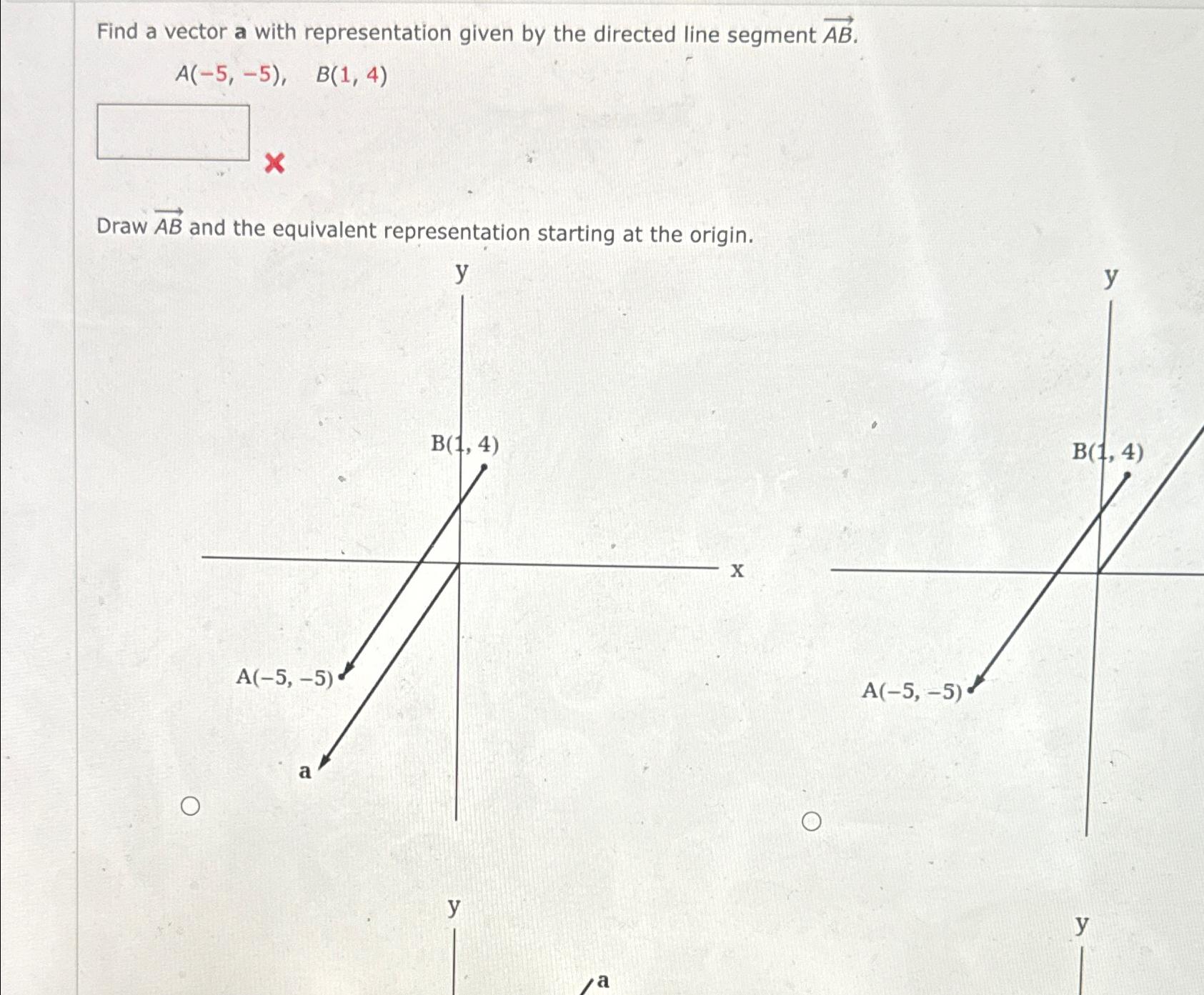 Solved Find a vector a with representation given by the | Chegg.com