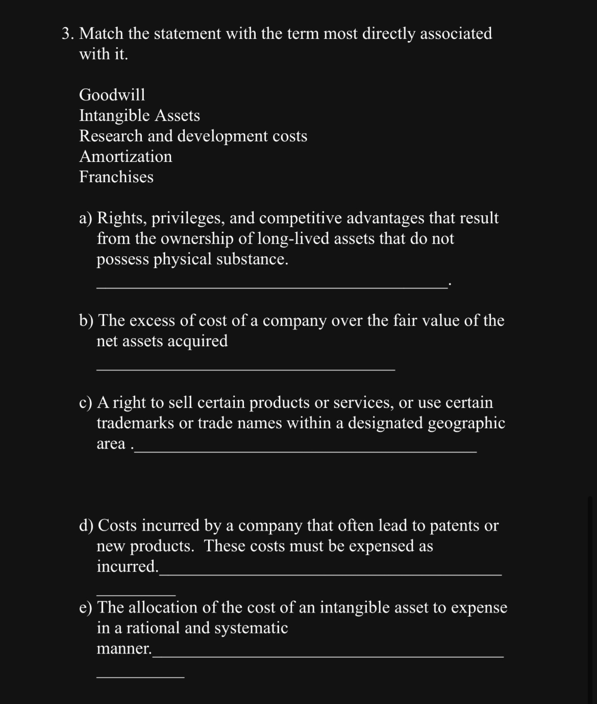 Solved Match the statement with the term most directly | Chegg.com