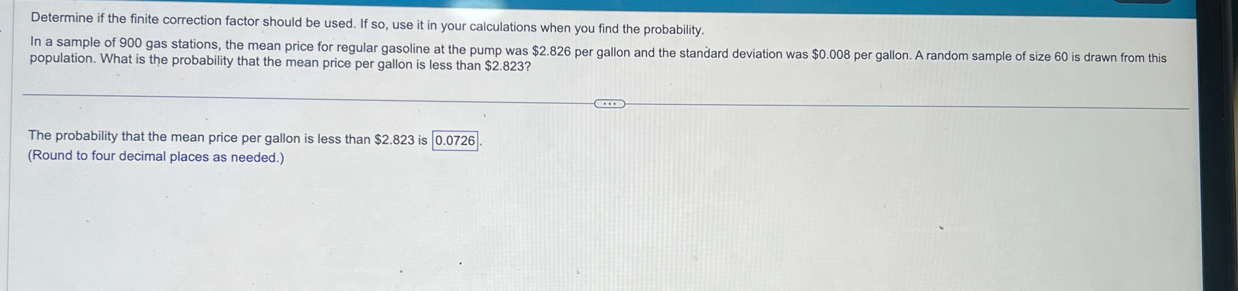 Solved Determine if the finite correction factor should be | Chegg.com