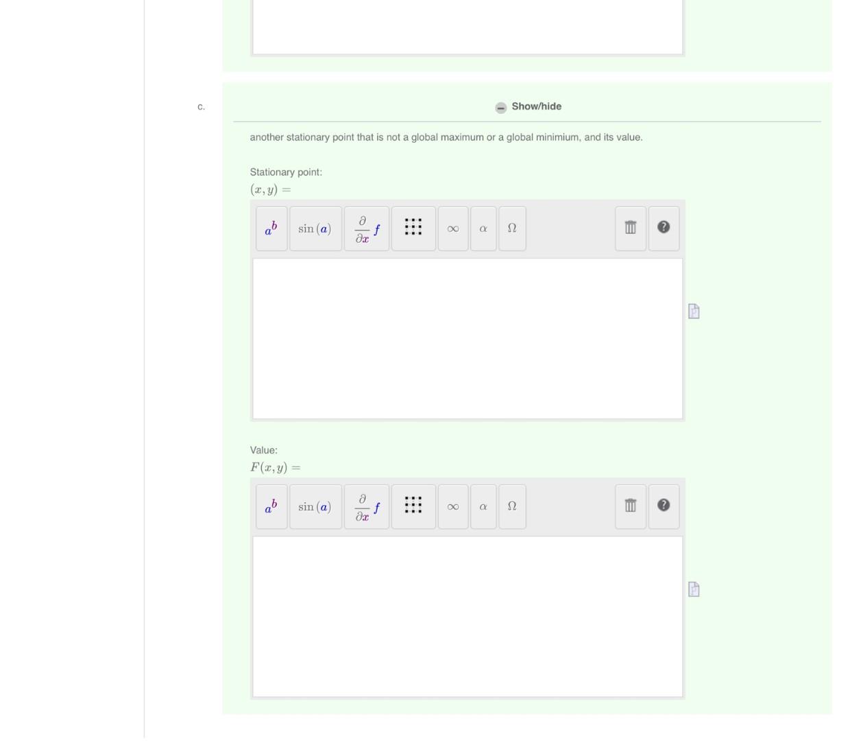 Solved Format: - If your answer is a point, enter it in the | Chegg.com