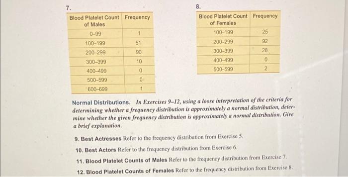 Solved Normal Distributions. In Exercises 9-12, using a | Chegg.com