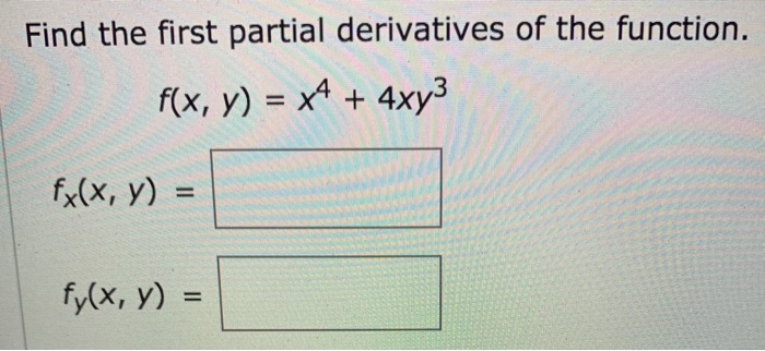 Solved Find the first partial derivatives of the function. | Chegg.com