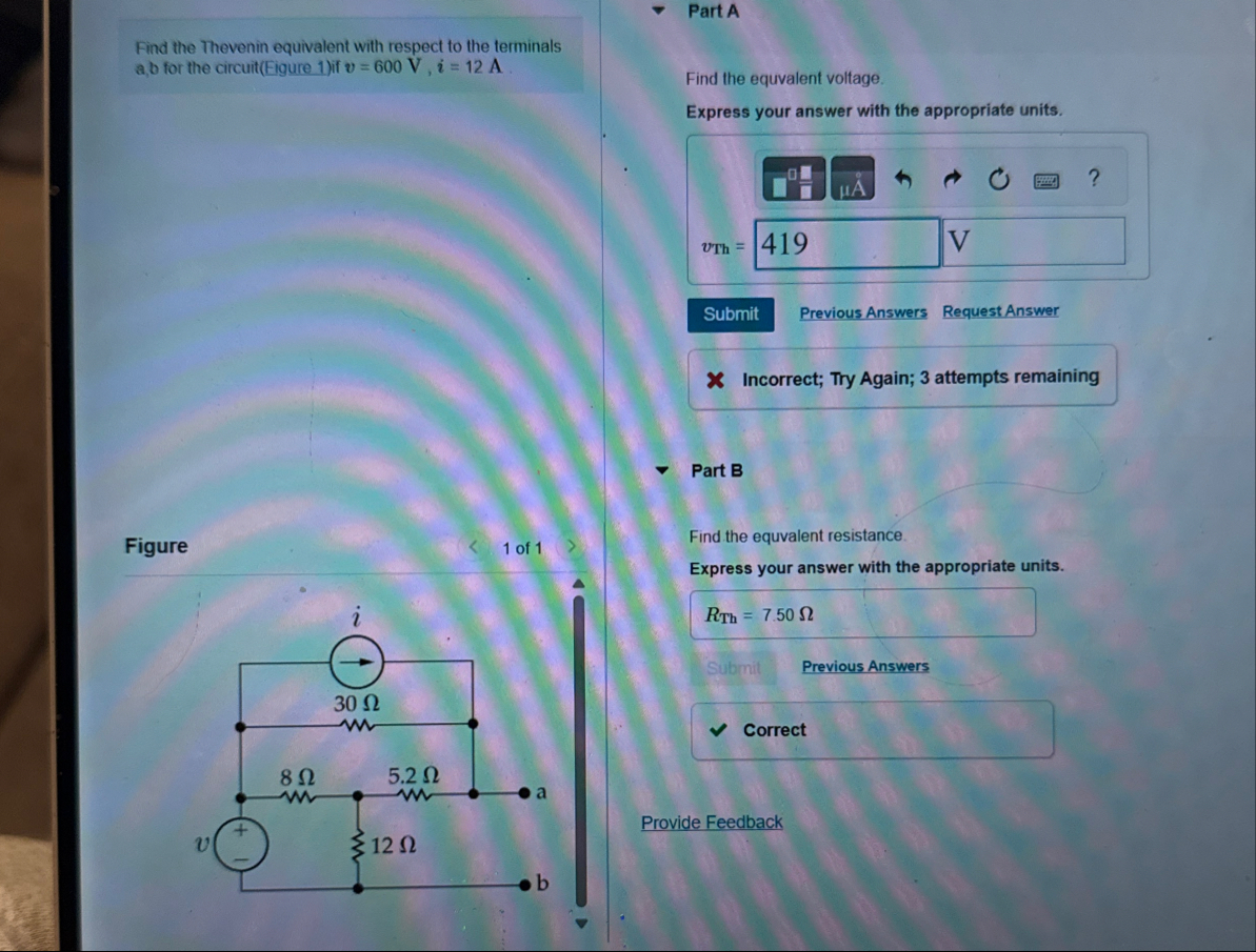Solved Find the Thevenin equivalent with respect to the | Chegg.com