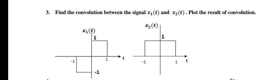 Solved 3. Find the convolution between the signal xi(t) and | Chegg.com
