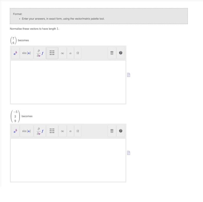 Solved Format: - Enter your answers, in exact form, using | Chegg.com Solved Format: - Enter your answers, in exact form, using | Chegg.com