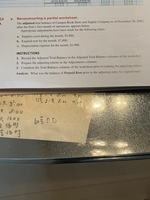Solved Reconstructing a partial worksheet. The adjusted | Chegg.com