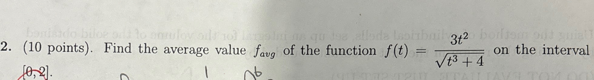 Solved (10 ﻿points). ﻿Find the average value favg ﻿of the | Chegg.com