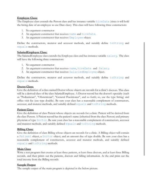Solved Create the following classes: Person Class: Create a | Chegg.com Solved Create the following classes: Person Class: Create a | Chegg.com