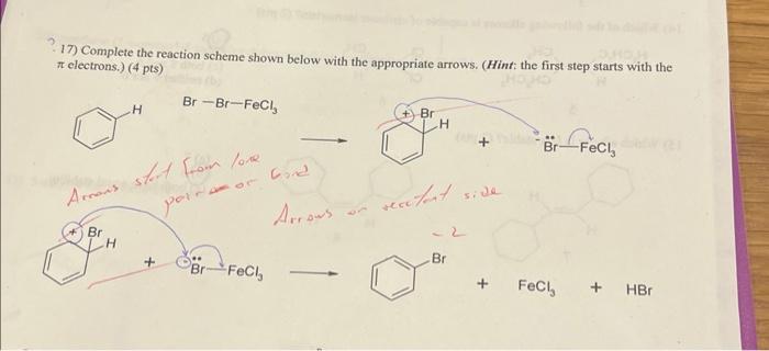 Solved 17) Complete the reaction scheme shown below with the | Chegg.com