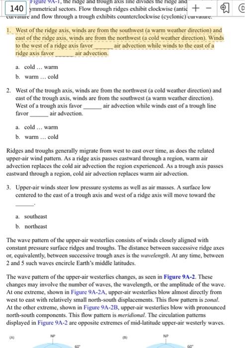 Solved 1. West of the ridge axis, winds are from the | Chegg.com