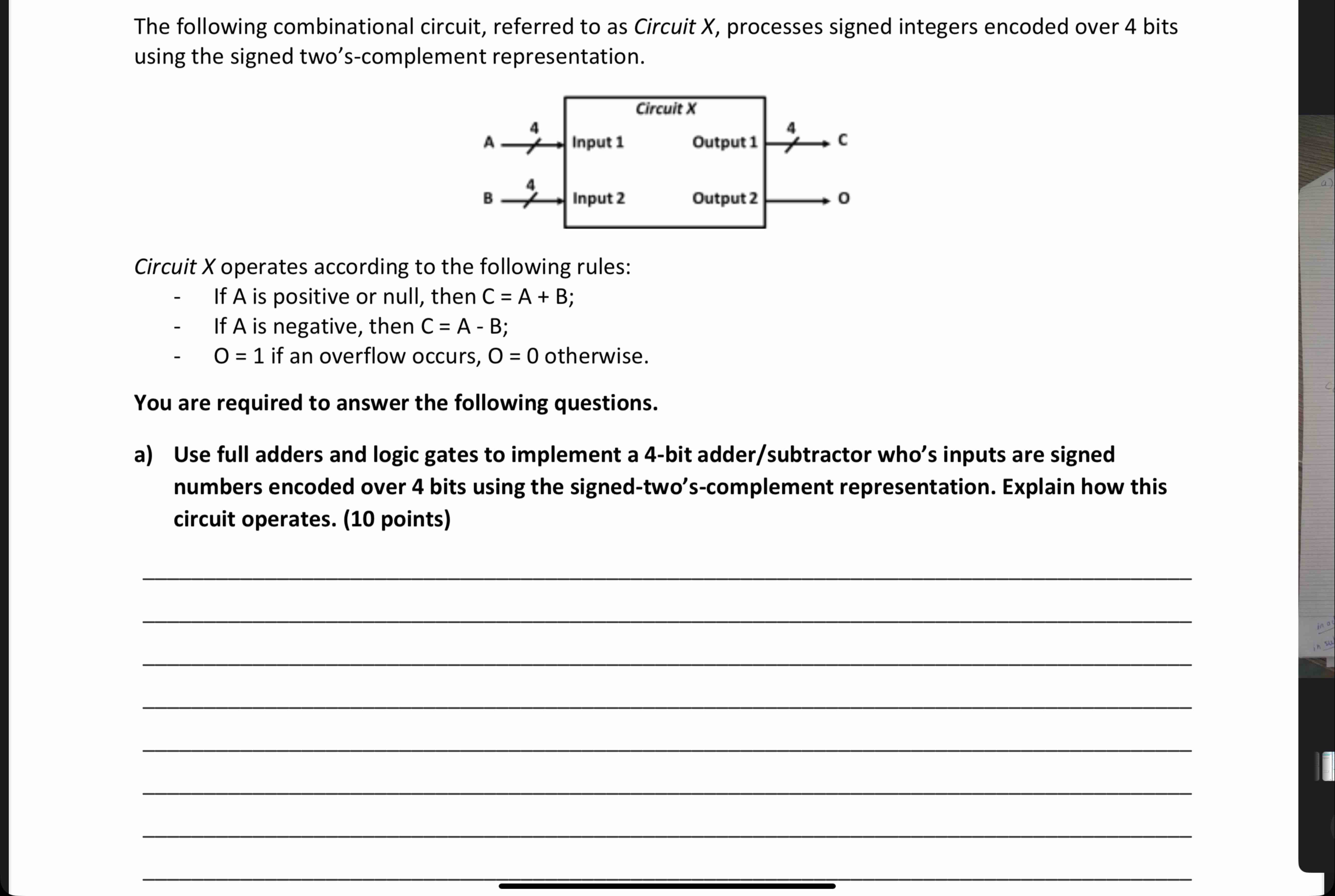 Solved The following combinational circuit, referred to as | Chegg.com