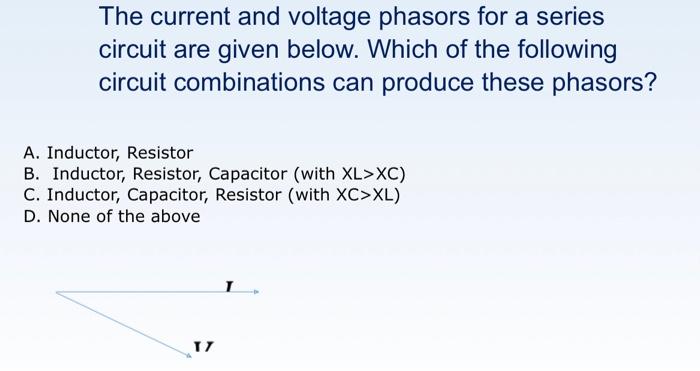 Solved The current and voltage phasors for a series circuit | Chegg.com