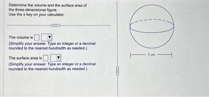 Solved Determine the volume and the surface area of the | Chegg.com