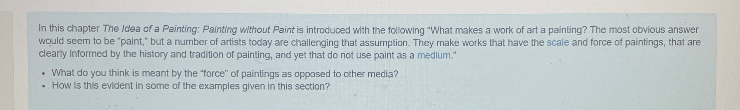 Solved In this chapter The Idea of a Painting: Painting | Chegg.com