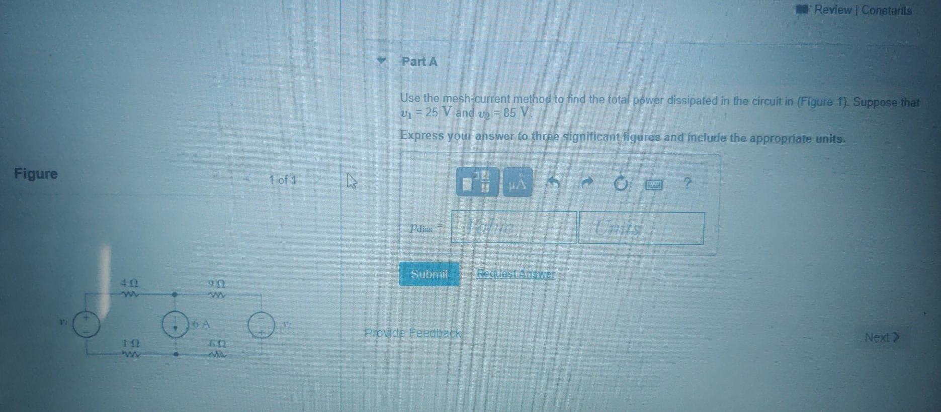 Solved Review | Constants Part A Use the mesh-current method | Chegg.com